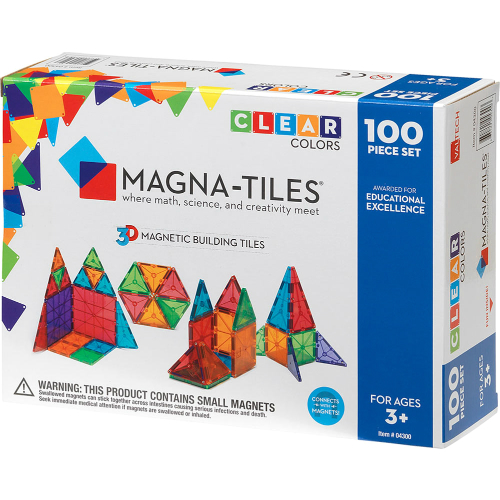Magna-Tiles Clear Colors 100 PC Set - Smart Kids Toys