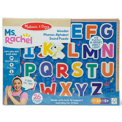 Ms. Rachel Wooden Phonics Alphabet Sound Puzzle - Smart Kids Toys